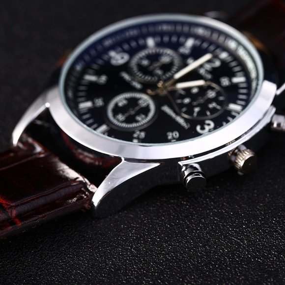 Accessories | New Luxury Mens Analog Leather Quartz Watch | Poshmark